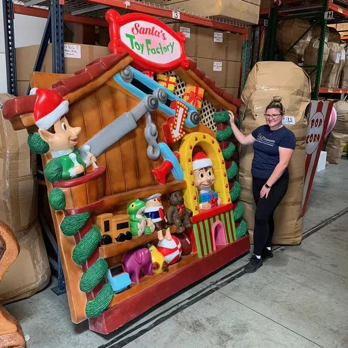 Santa's Toy Factory Workshop Backdrop Facade Statue | LM Treasures