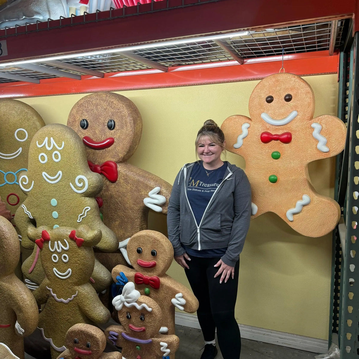 Hanging Gingerbread Man Life Size Statue | LM Treasures