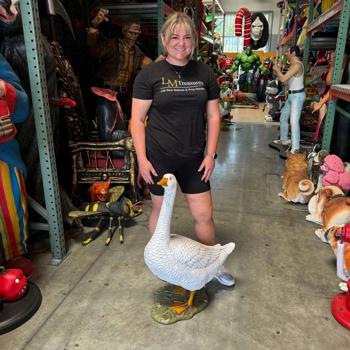 Goose Life Size Bird Farm Animal Statue Prop Decor| LM Treasures