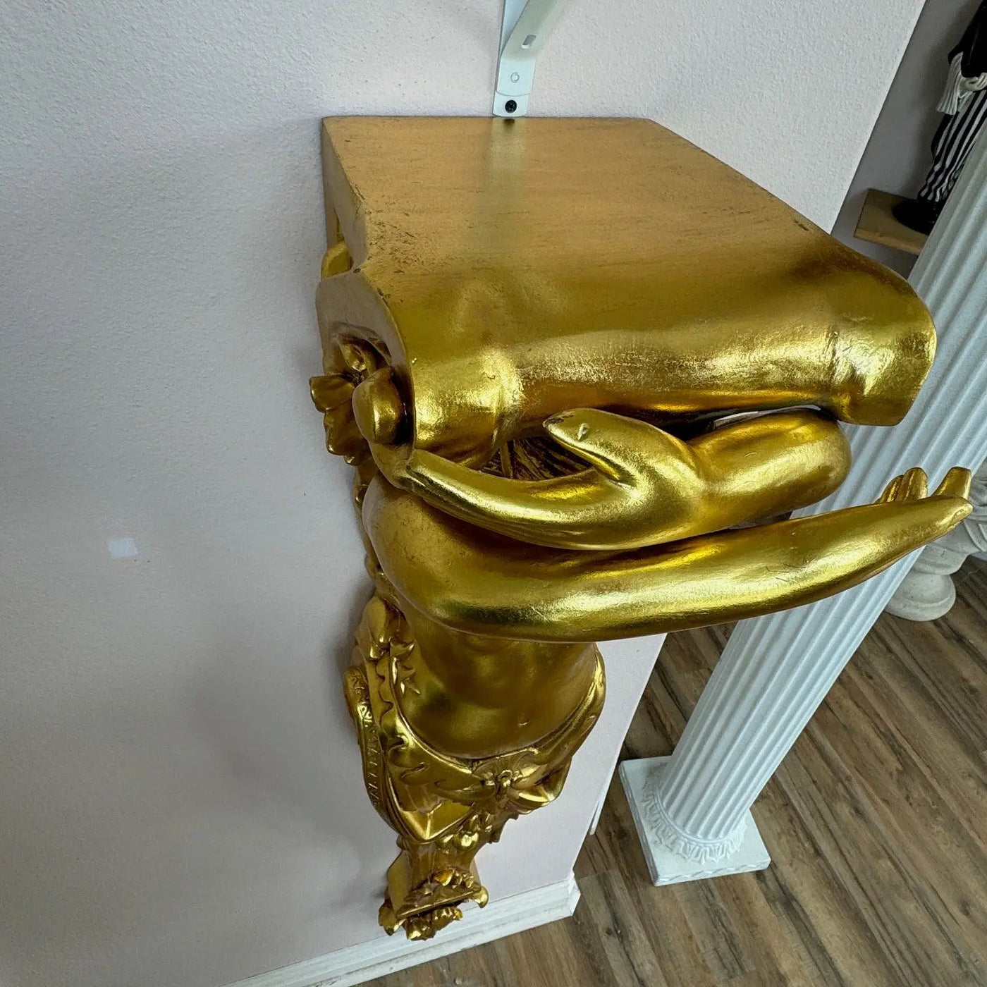 Gold Lady Column Life Size Statue – LM Treasures