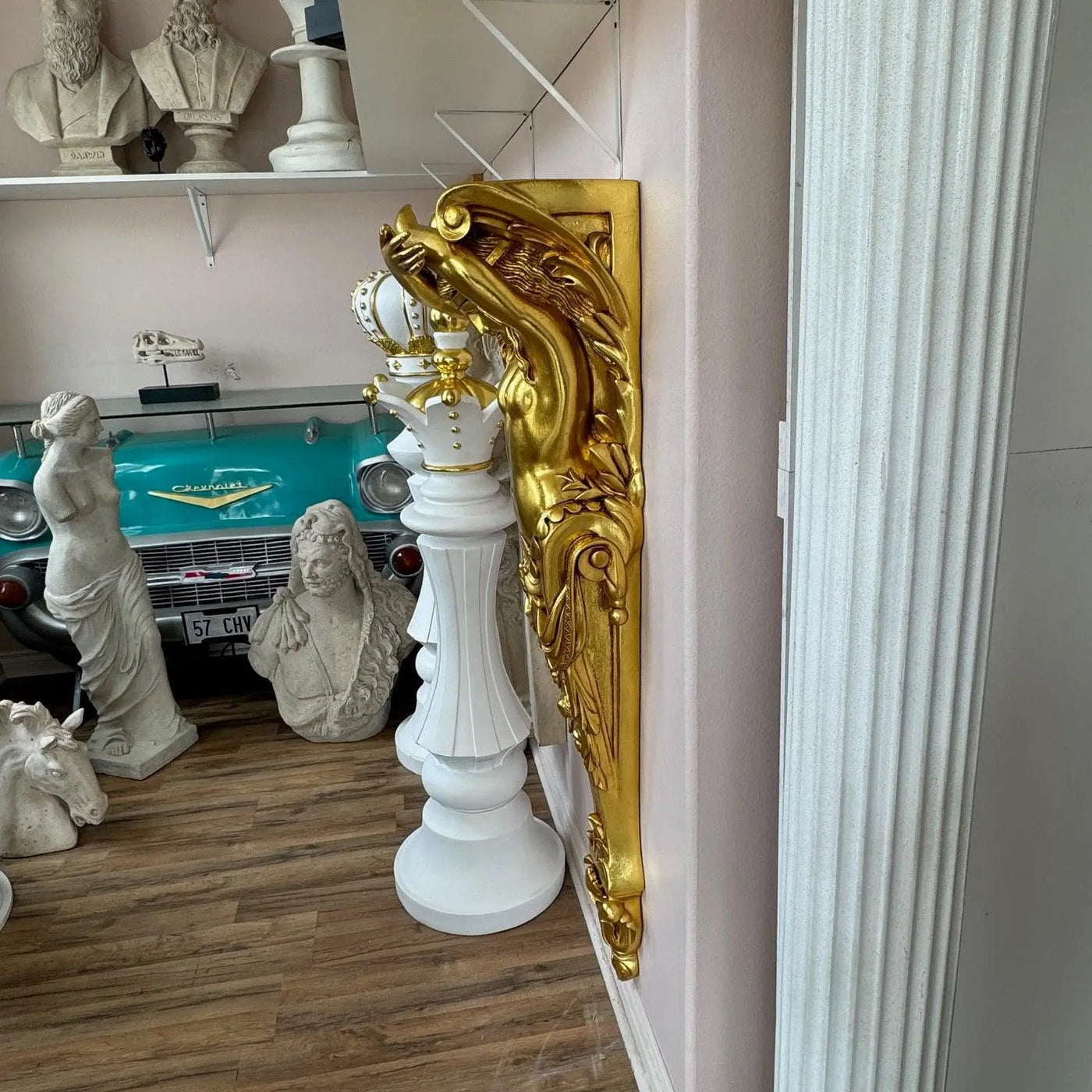 Gold Lady Column Life Size Statue – LM Treasures
