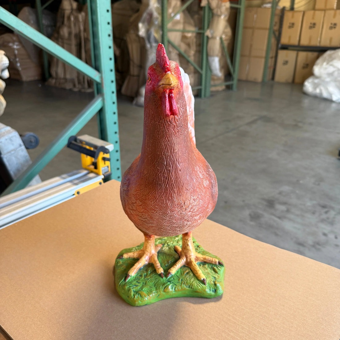 Chicken Hen Bird Statue Brown Life Size Farm Animal| LM Treasures