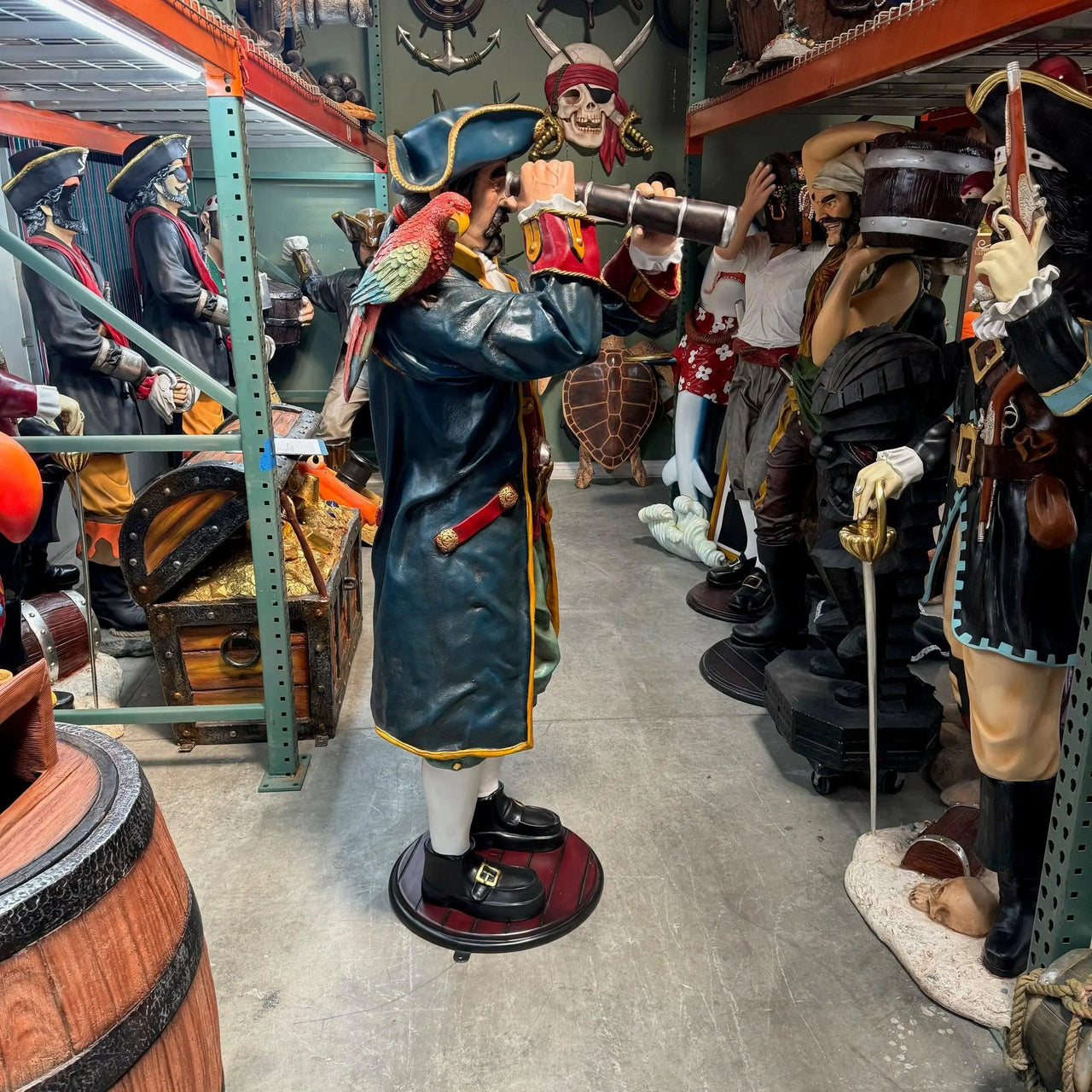 Pirate Captain With Parrot Life Size Statue – LM Treasures