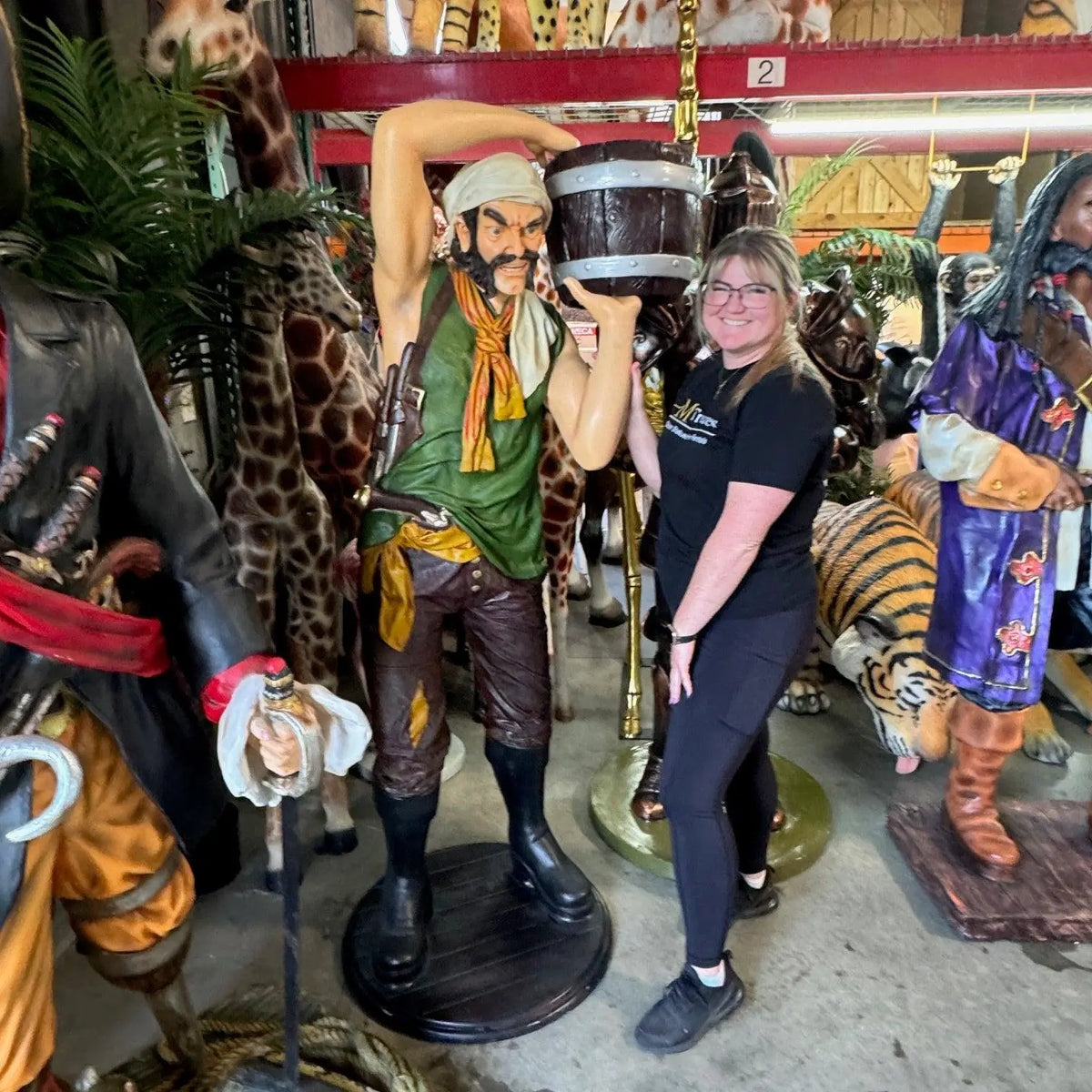 Pirate Holding Bucket Life Size Statue| LM Treasures