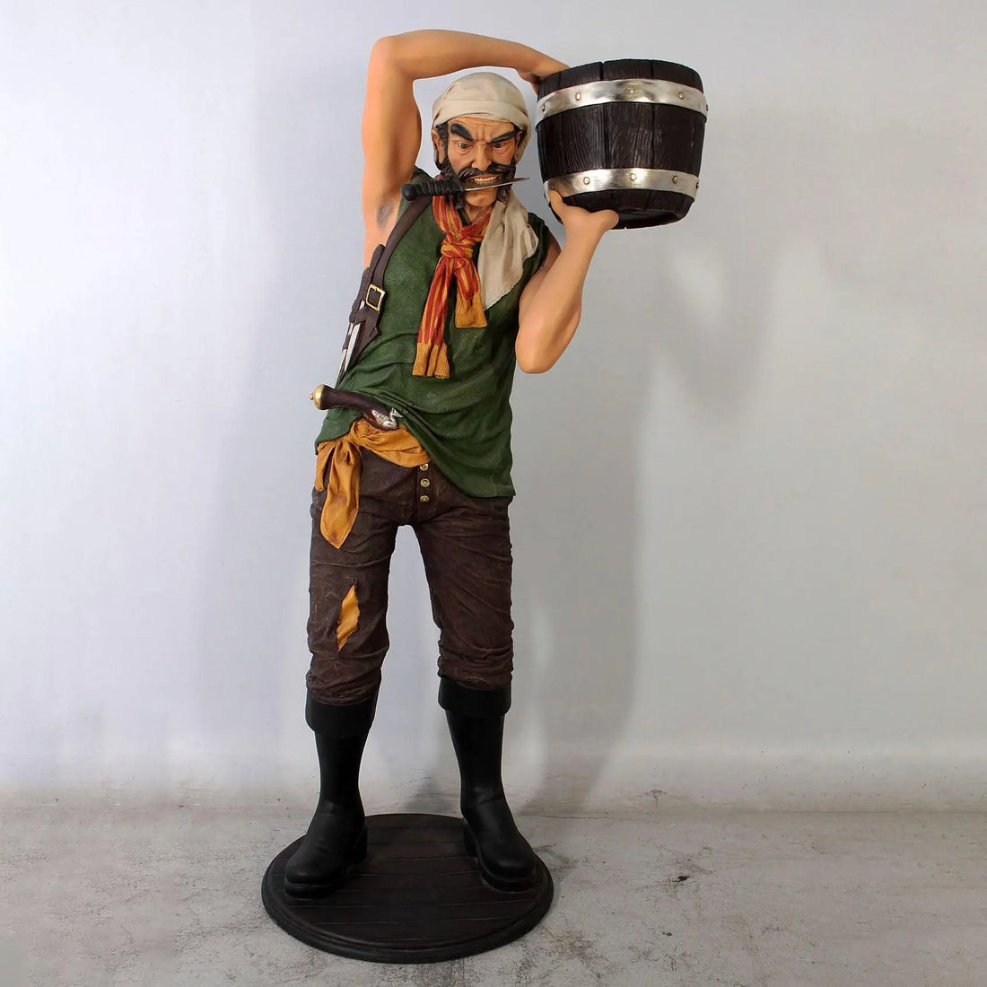 Pirate Holding Bucket Life Size Statue| LM Treasures