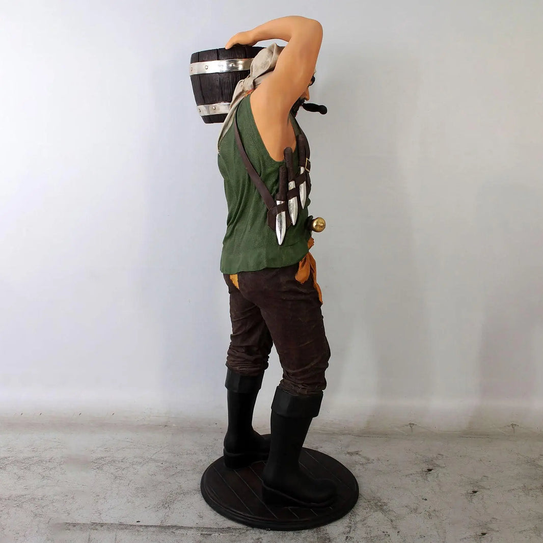 Pirate Captain With Bucket Life Size Statue | LM Treasures – LM Treasures