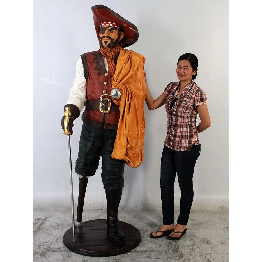 Pirate Captain Wooden Leg Life Size Statue | LM Treasures