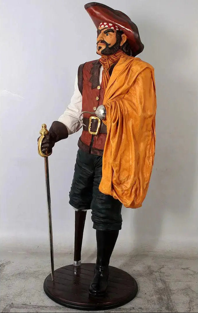 Pirate Captain Wooden Leg Life Size Statue | LM Treasures