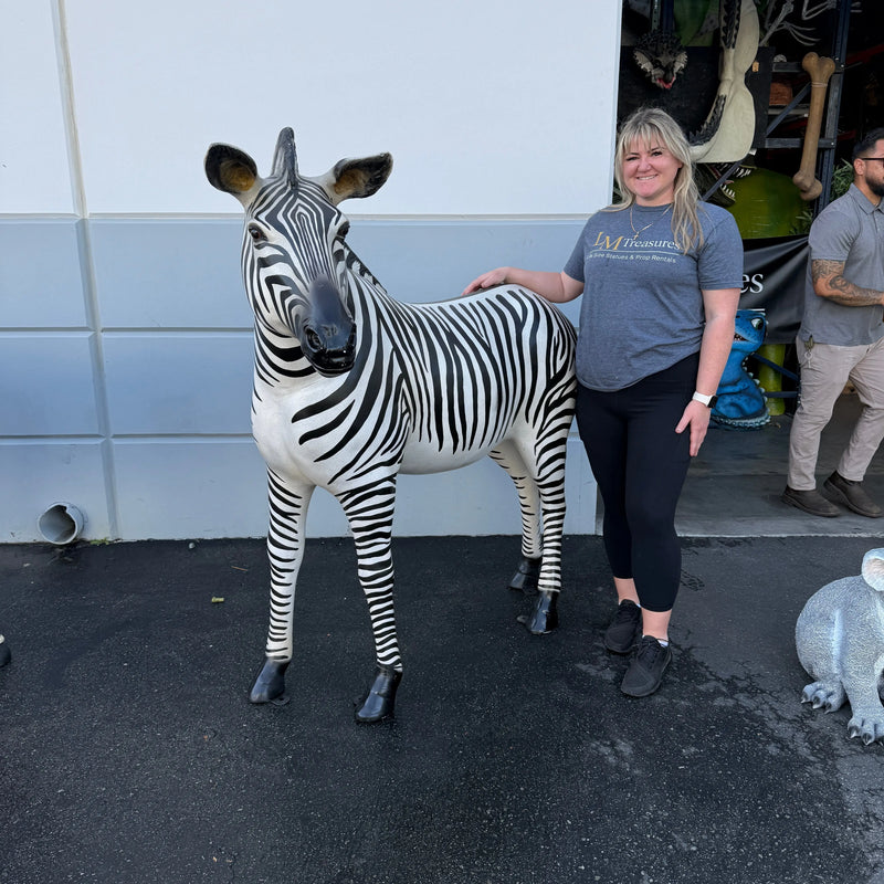 Large Zebra Life Size Statue | LM Treasures