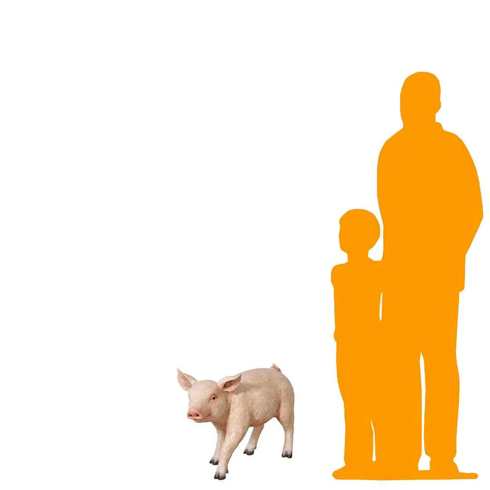 Adorable Baby Pig Life Size Farm Animal Statue Decor| LM Treasures