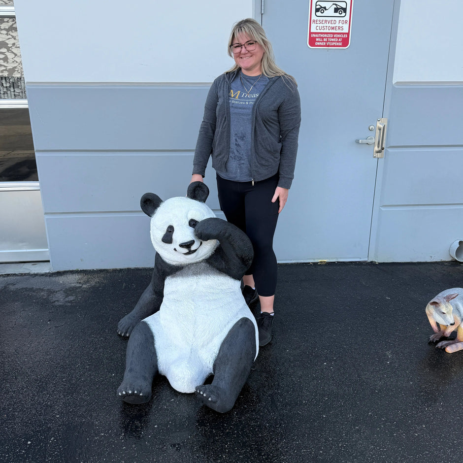 Panda Bear Slouching Life Size Statue Display Prop – LM Treasures