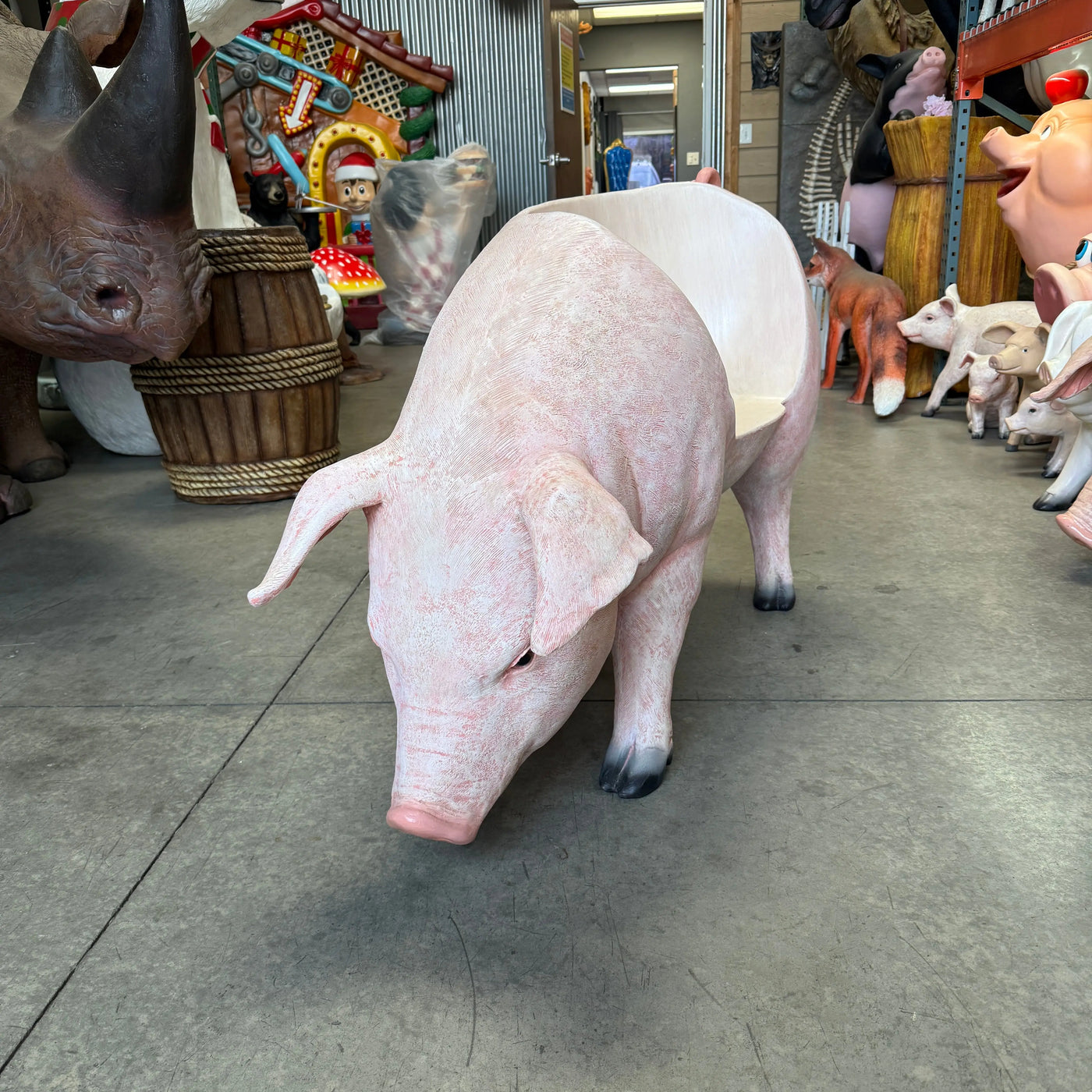 Pig Bench Sofa Couch Life Size Farm Animal Furniture Statue – LM Treasures