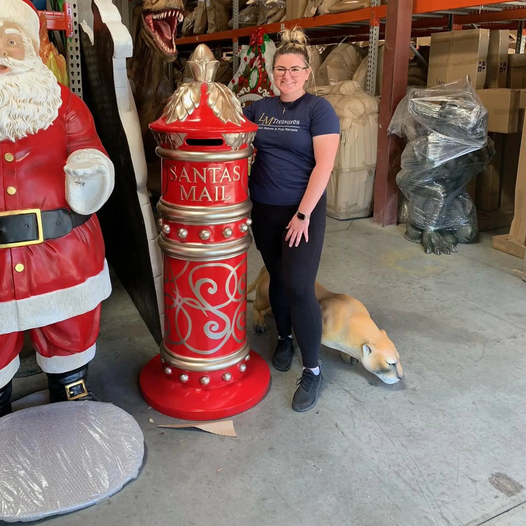 Santa's Rounded Mailbox Life Size Statue | LM Treasures – LM Treasures
