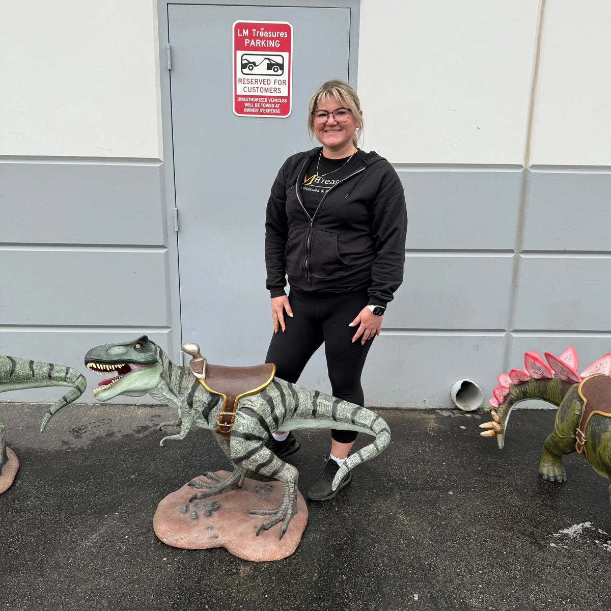 Baby T-Rex Dinosaur With Saddle Jurassic Life Size Statue| LM Treasures
