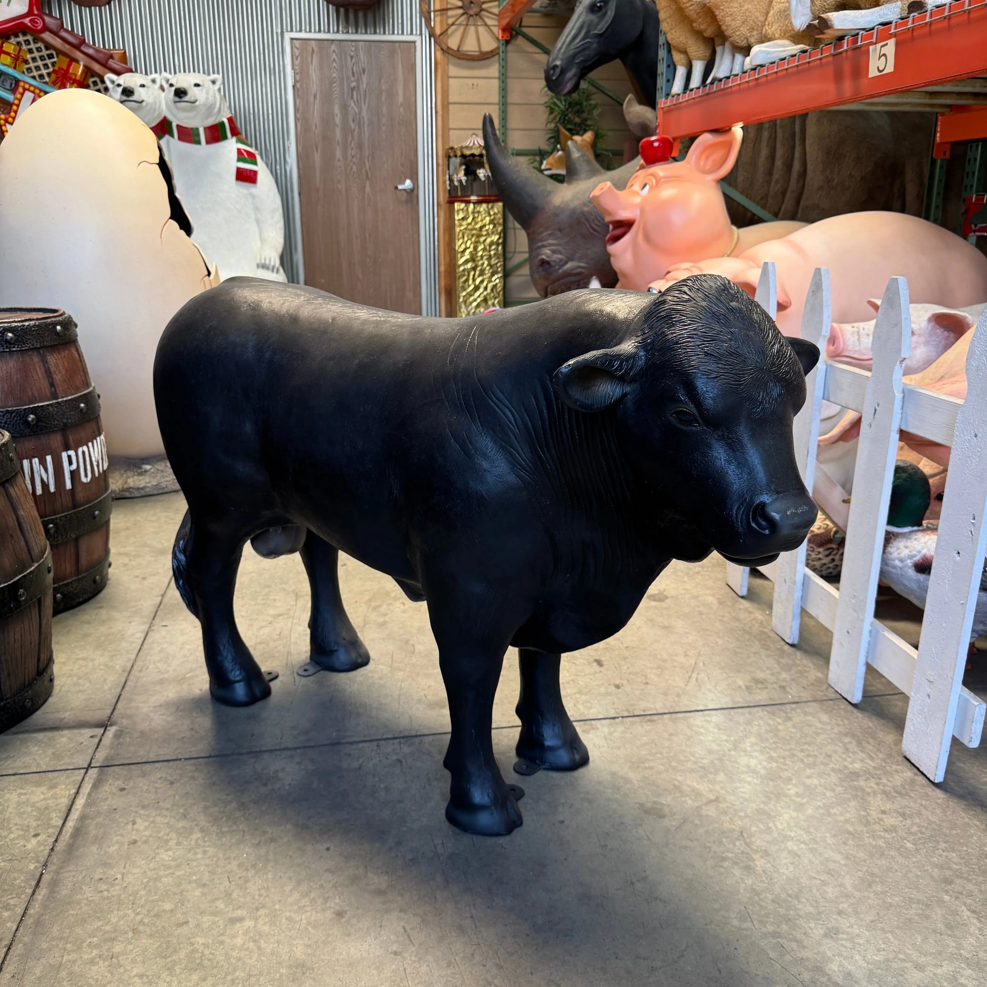 Black Angus Bull Farm Animal Decor Statue| LM Treasures