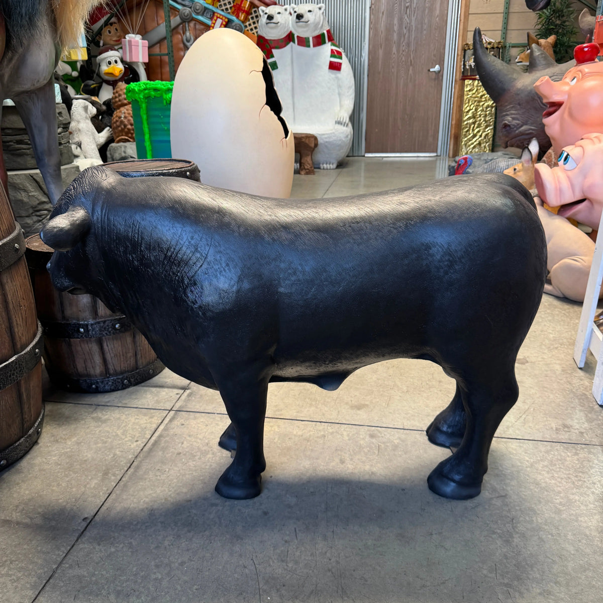 Black Angus Bull Farm Animal Decor Statue| LM Treasures