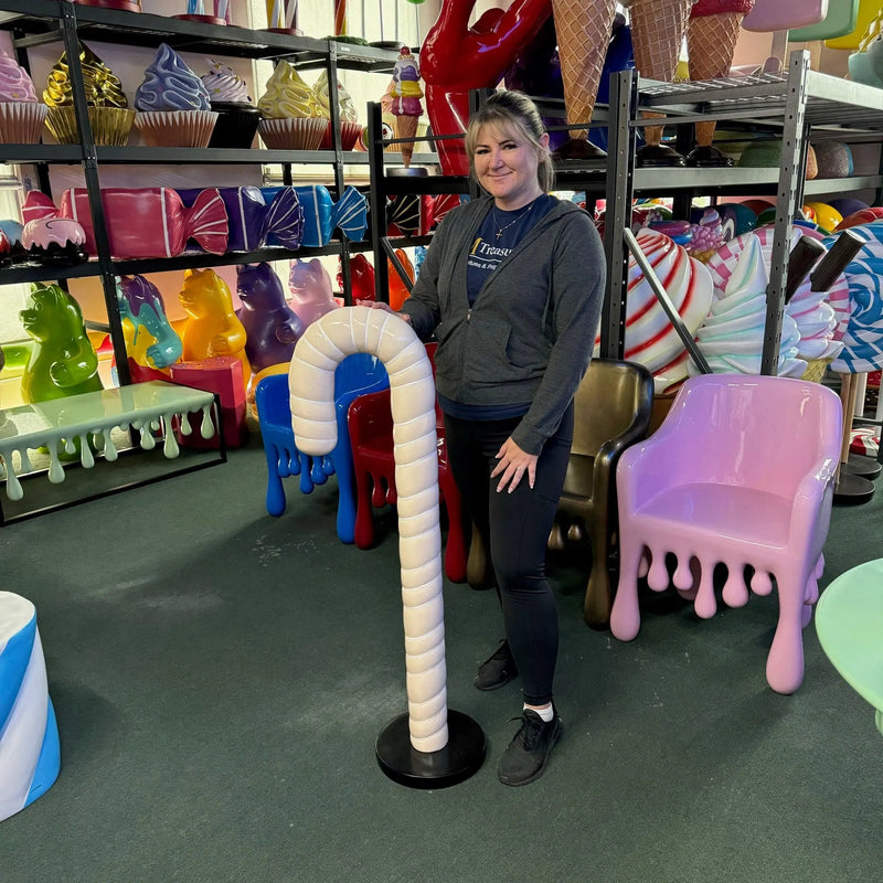 Small Pink Cushion Candy Cane Statue| LM Treasures