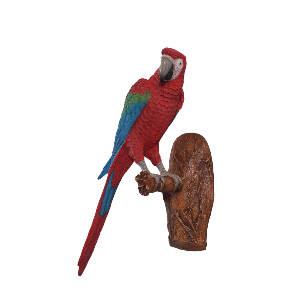 Red Macaw Parrot Wall Decor Life Size Statue | LM Treasures