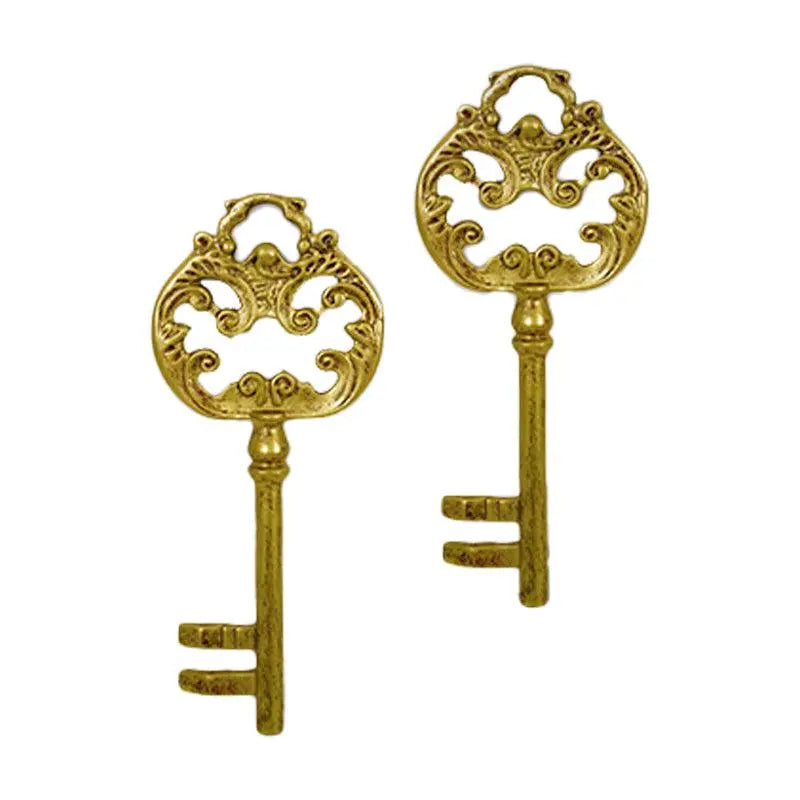 Small Gold Keys Set of 2 Over Sized Statues| LM Treasures