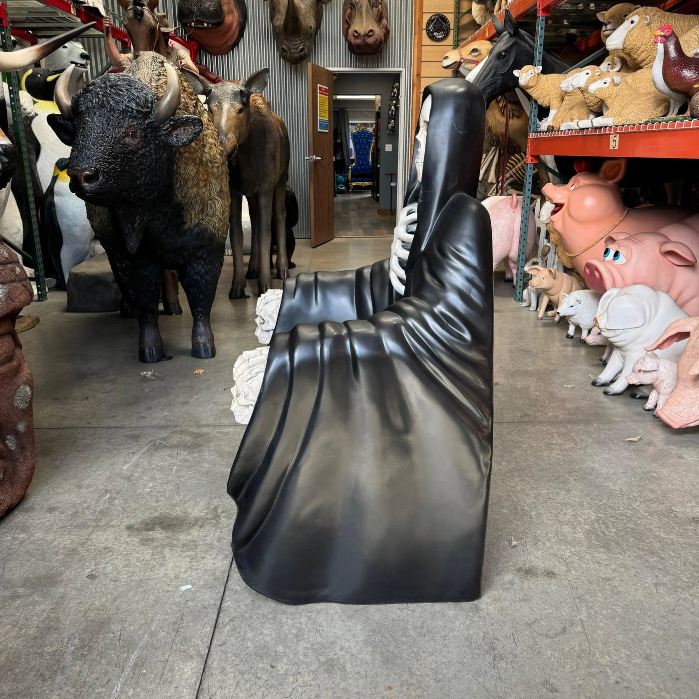Skeleton Reaper Throne Life Size Chair Statue – LM Treasures