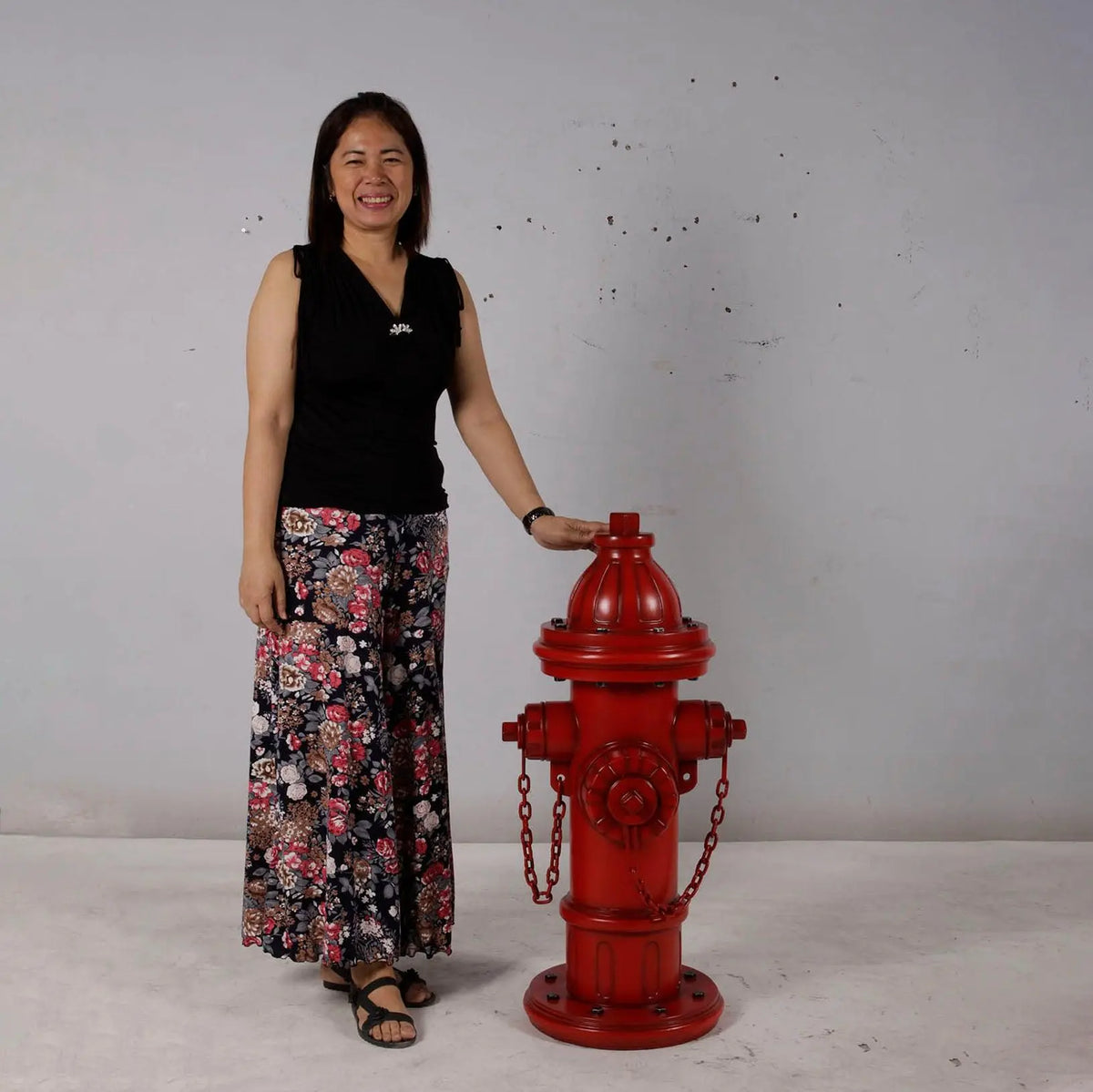 Red Fire Hydrant Life Size Emergency Statue Decor Prop| LM Treasures