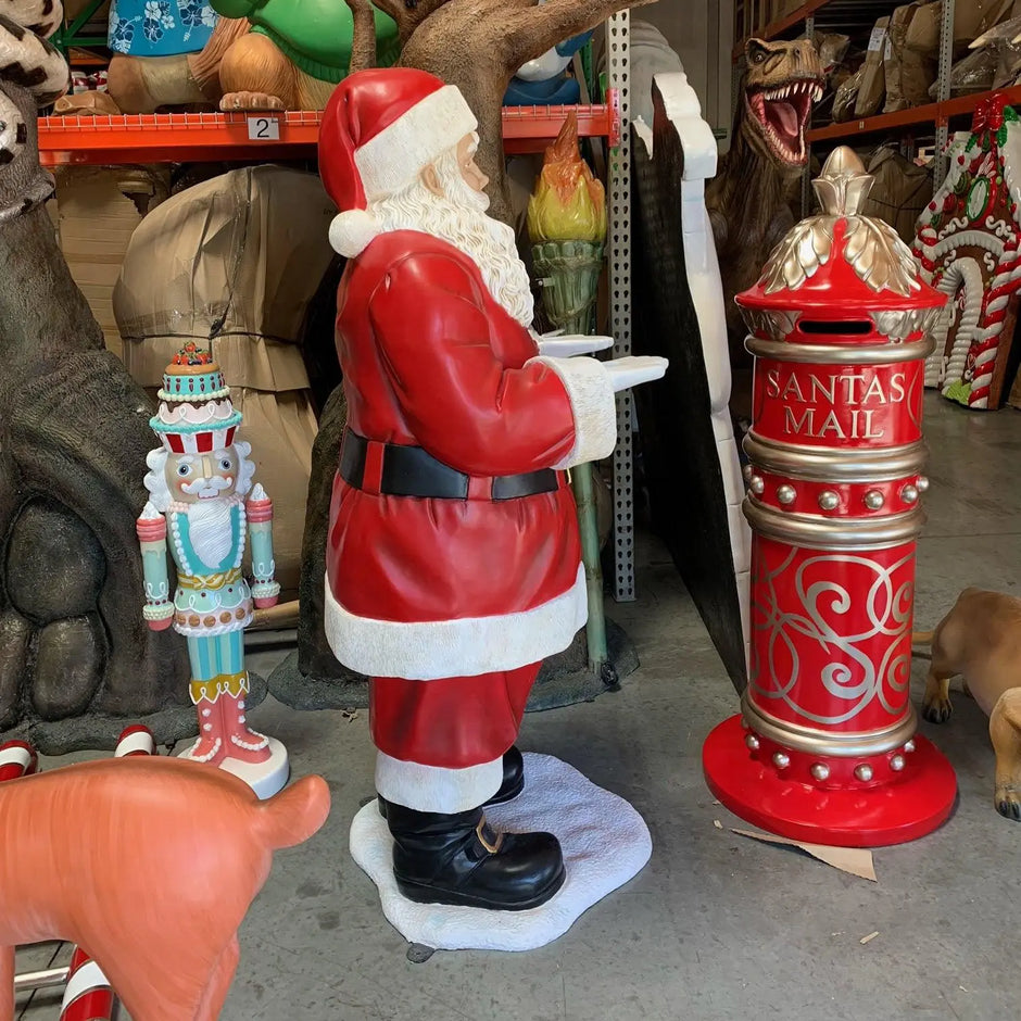 Santa Claus With Tray Life Size Statue – LM Treasures