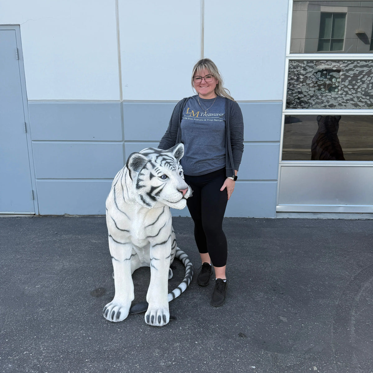 Sitting Siberian Tiger Life Size Jungle Animal Wild Big Cat Statue| LM ...