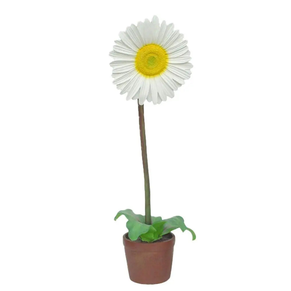 Large Daisy In Pot Over Sized Flower Statue | LM Treasures