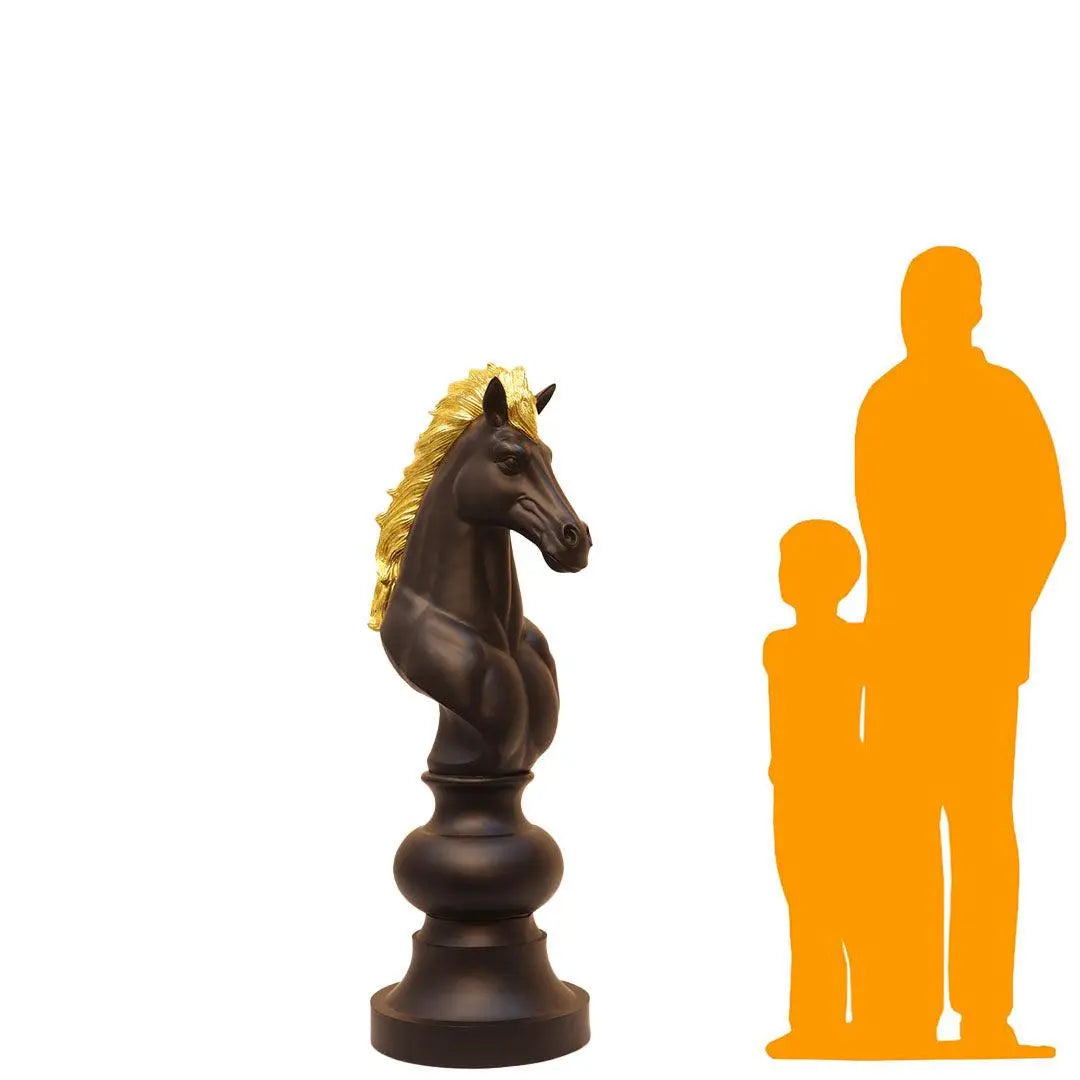 Black Knight Chess Piece Life Size Statue| LM Treasures