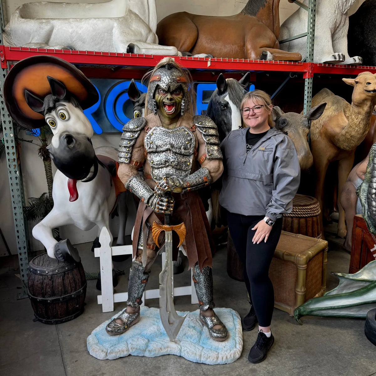 Mythical Soldier Orc Warrior Guard Standing Statue Decor| LM Treasures