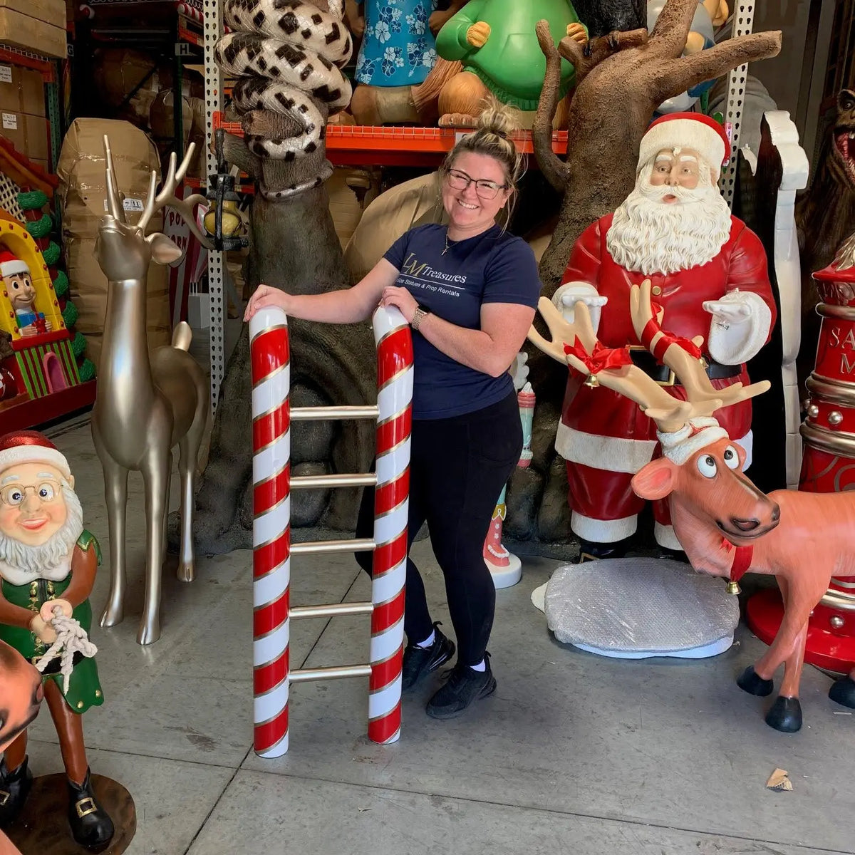 Candy Cane Ladder Over Sized Statue| LM Treasures