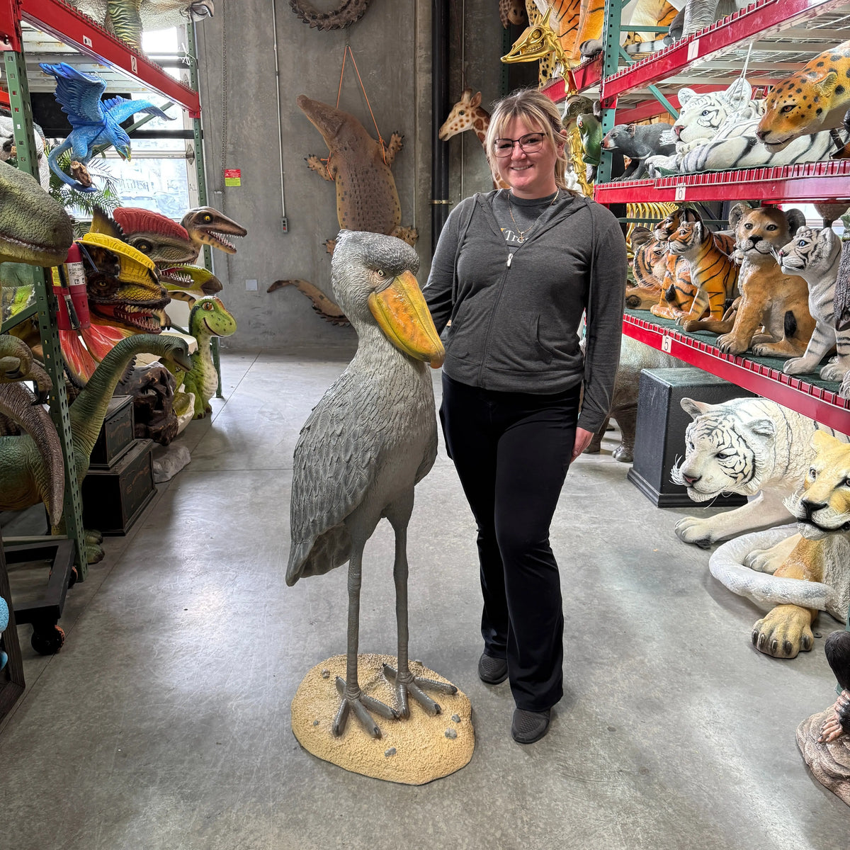 Shoebill Stork Life Size Bird Animal Unusual Statue| LM Treasures