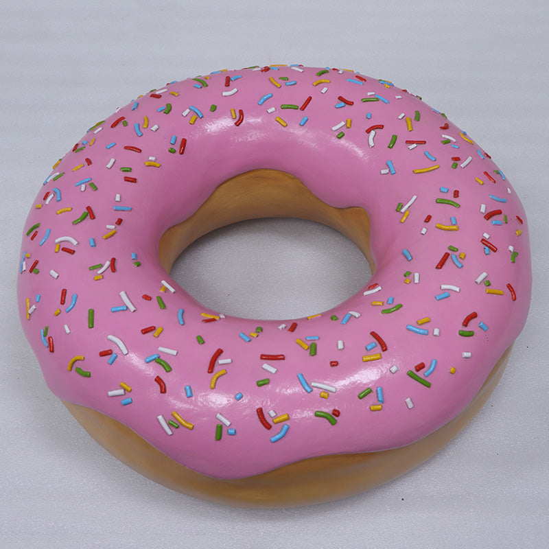 Large Donut Pink with Rainbow Sprinkles Statue | LM Treasures