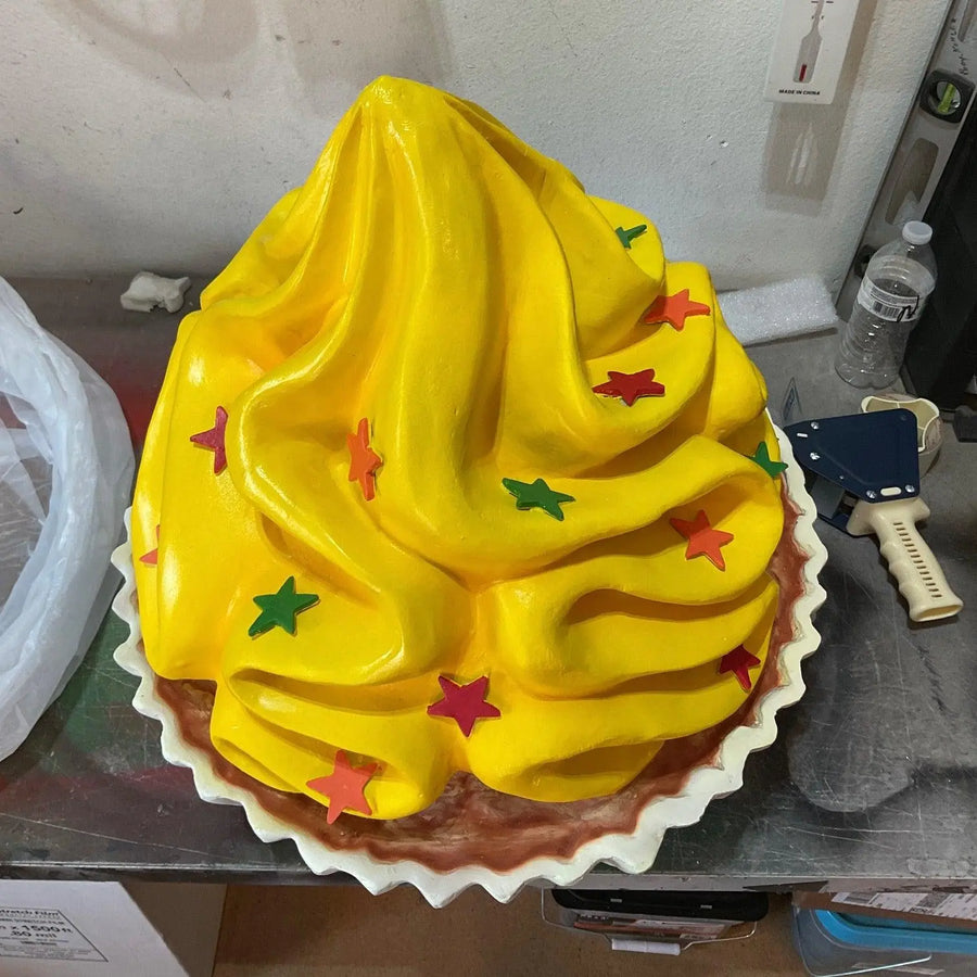 Bright Yellow Cupcake With Stars Over Sized Statue| LM Treasures