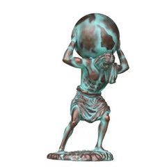 Atlas Man Carrying World Life Size Patinaed Iconic Statue – LM Treasures
