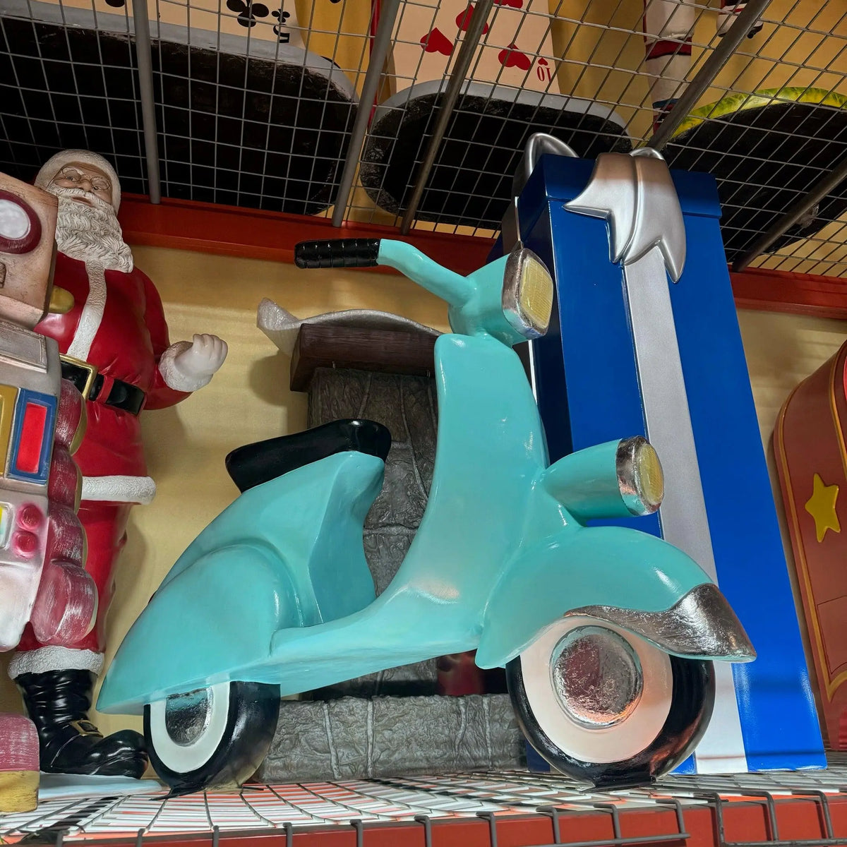 Turquoise Scooter Life Size Statue | LM Treasures