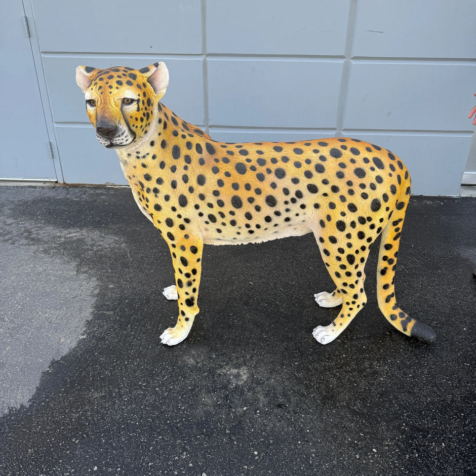 Cheetah Life Size Safari Animal Big Wild Cat Statue – LM Treasures