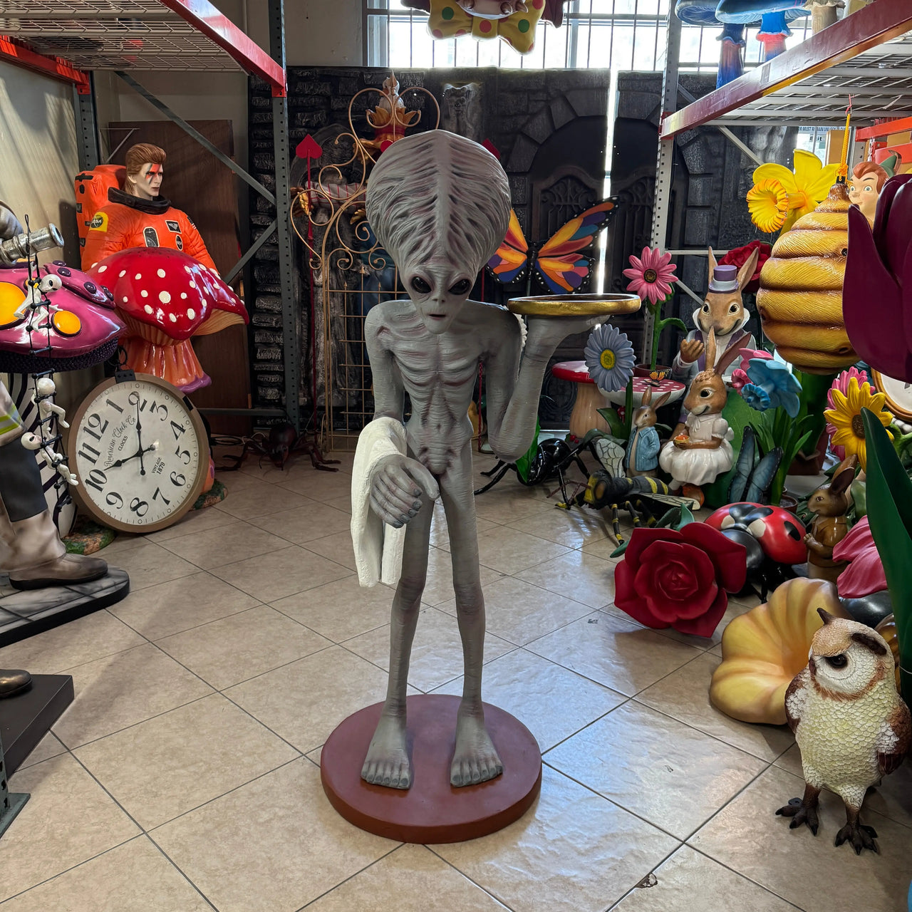 Huge Brain Alien Butler Life Size Statue – LM Treasures