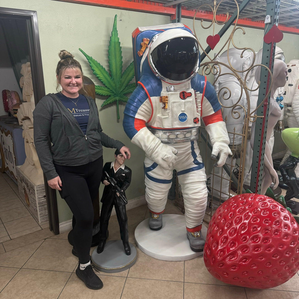 Modern Astronaut Space Walking Life Size Explorer Statue| LM Treasures