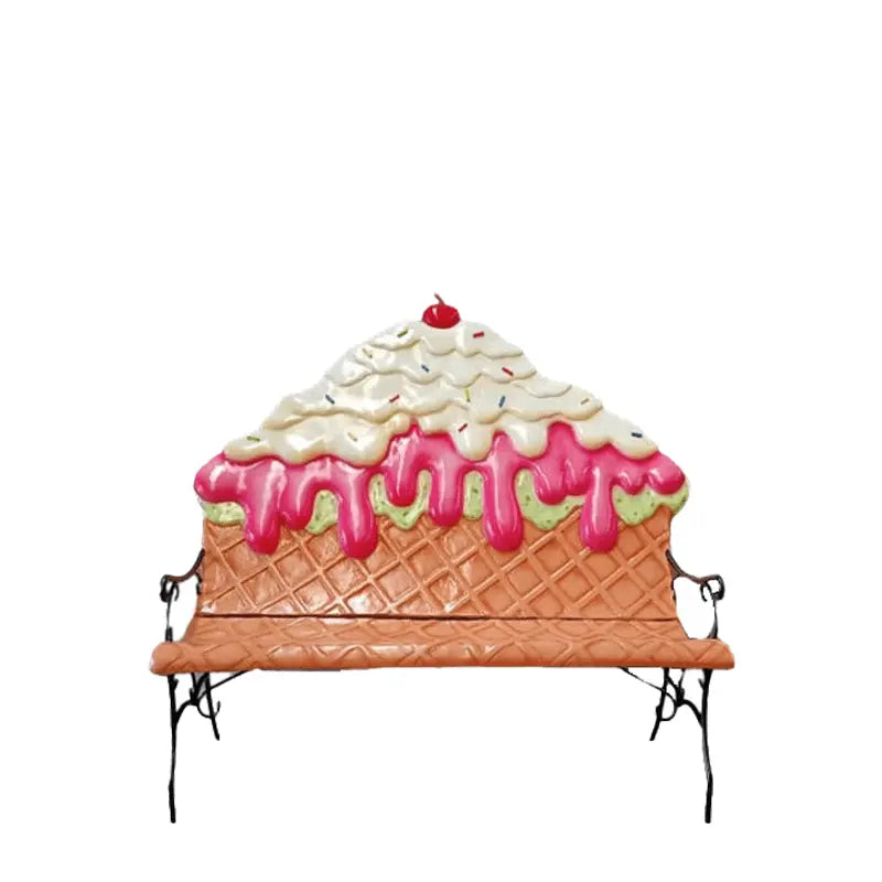 Strawberry Ice Cream Bench Life Size Statue| LM Treasures