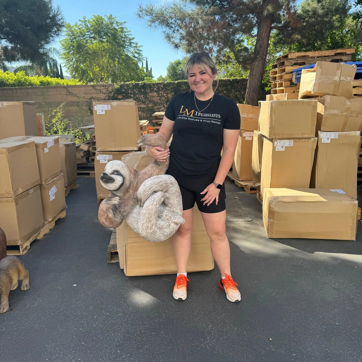 Slow Moving Sloth Life Size Forest Woodland Animal Statue| LM Treasures