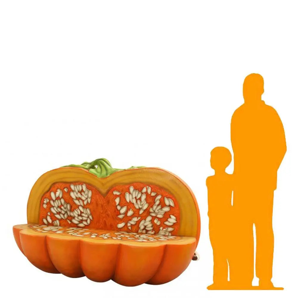 Pumpkin Bench Life Size Statue| LM Treasures
