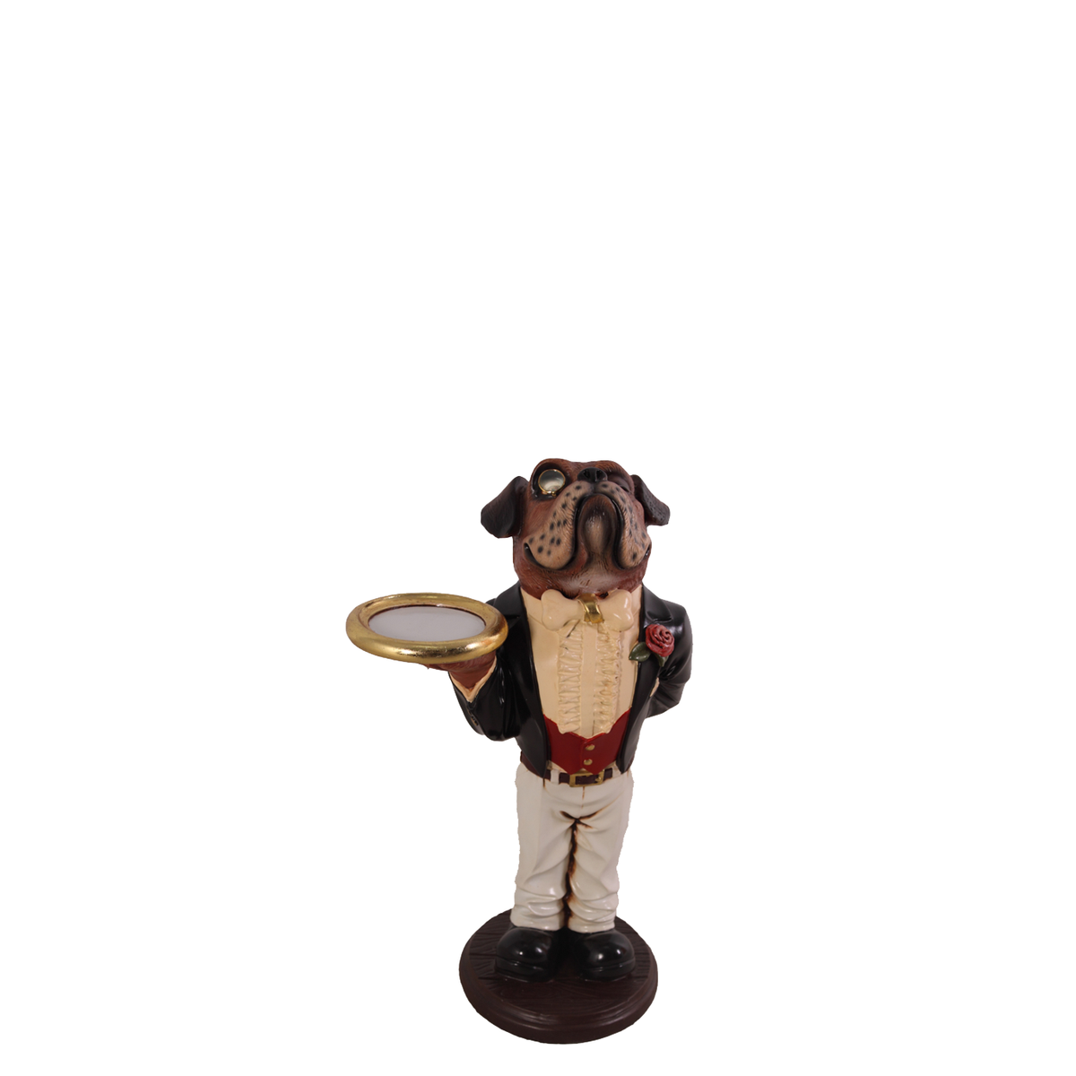 Small Bulldog Boxer Butler Statue | LM Treasures
