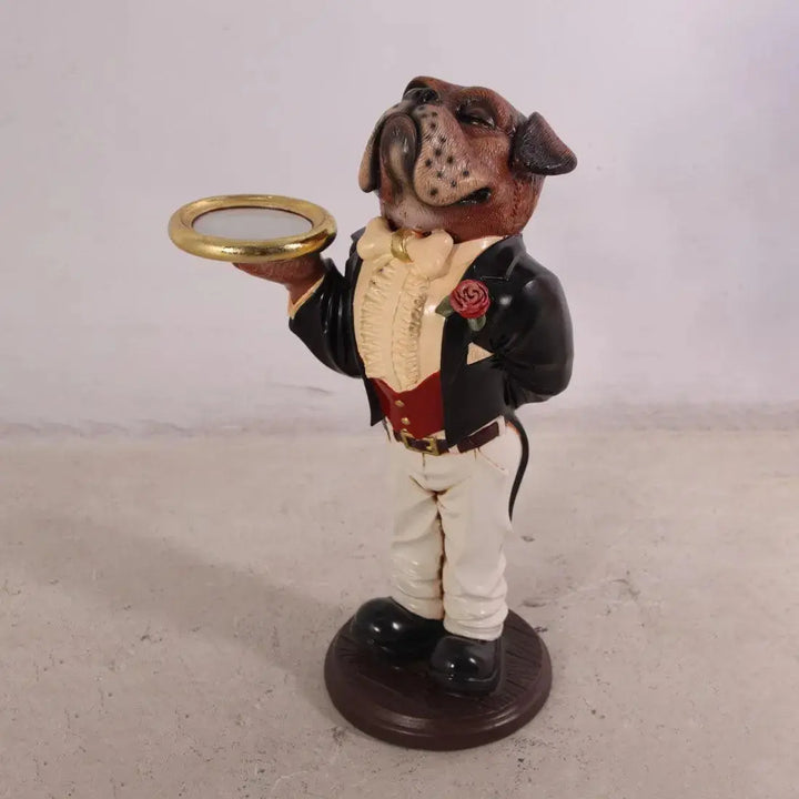 Small Bulldog Boxer Butler Life Size Statue Decor – LM Treasures