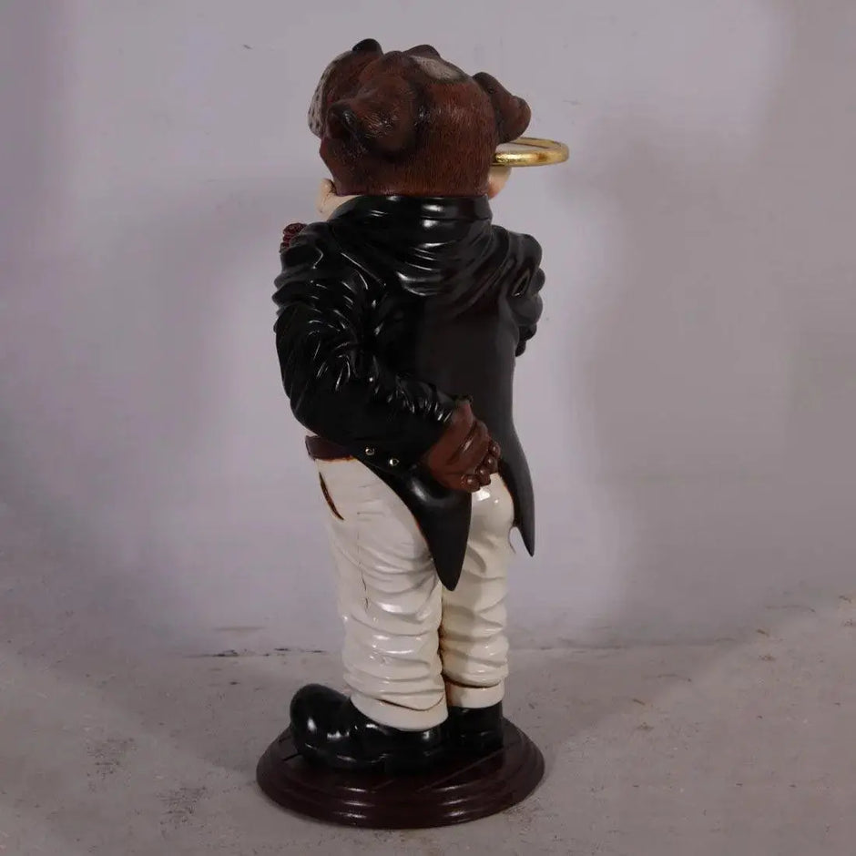 Large Bulldog Boxer Butler Dog Animal Waiter Statue – LM Treasures