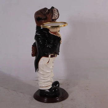 Large Bulldog Boxer Butler Dog Animal Waiter Statue – LM Treasures