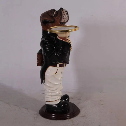 Large Bulldog Boxer Butler Dog Animal Waiter Statue – LM Treasures