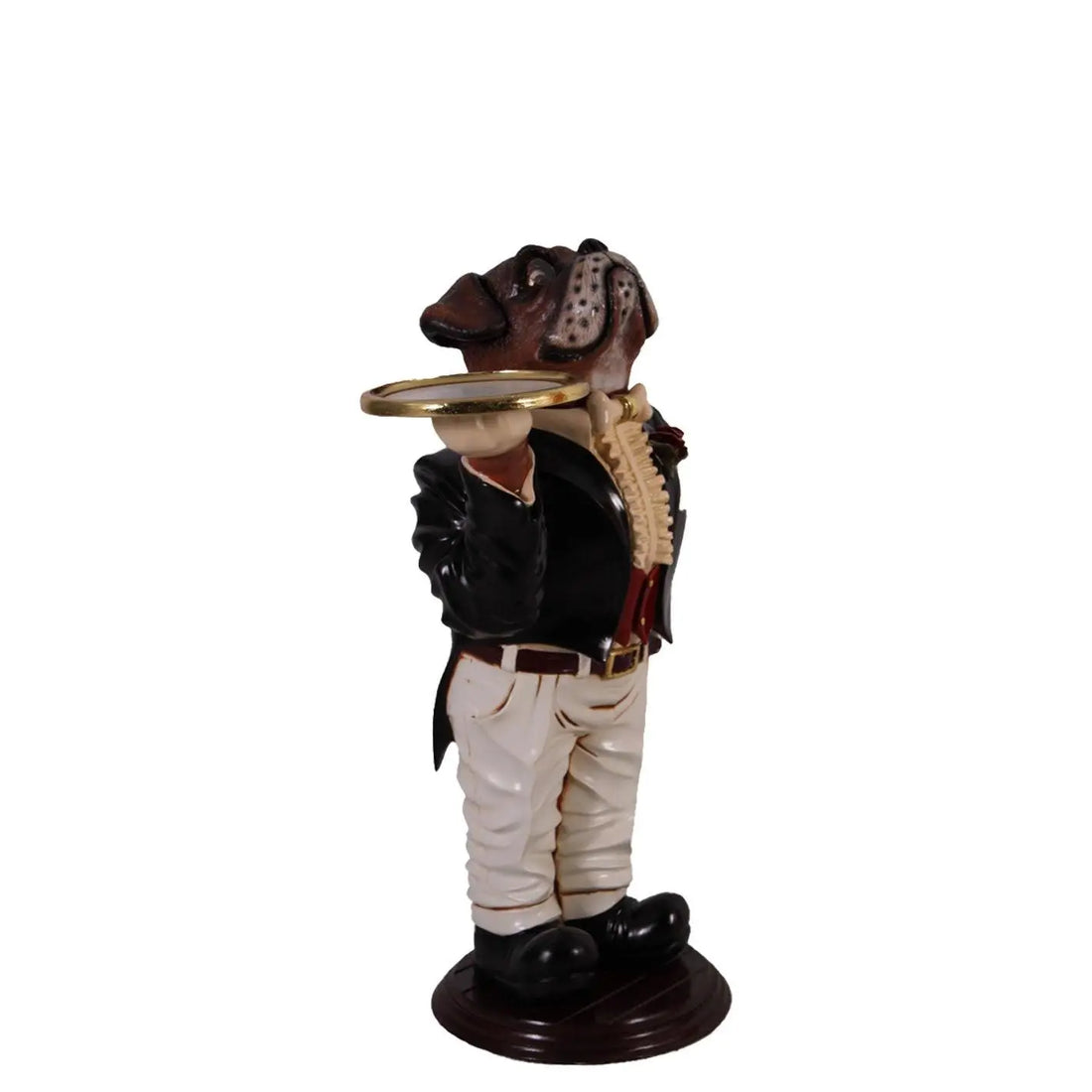 Large Bulldog Boxer Butler Dog Animal Waiter Statue| LM Treasures