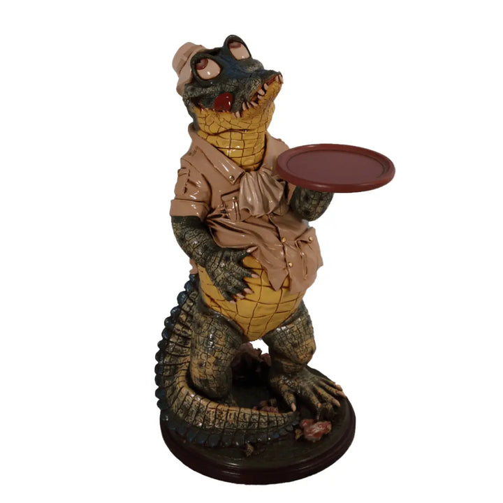 Crocodile Butler Waiter Large Life Size Statue Decor – LM Treasures