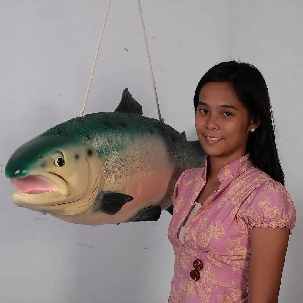 Hanging Salmon Life Size Trophy Fish Animal Statue| LM Treasures